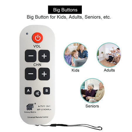 Big Button Simple TV Remote Universal Large Button Remote Control for ...