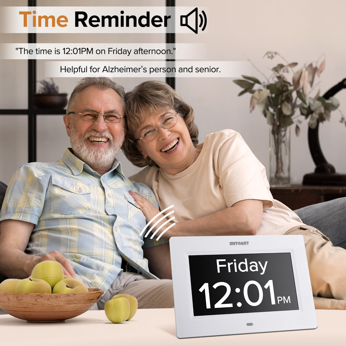 7" Digital Calendar Clock with 8 Alarm/Medication Reminders – Eldertech