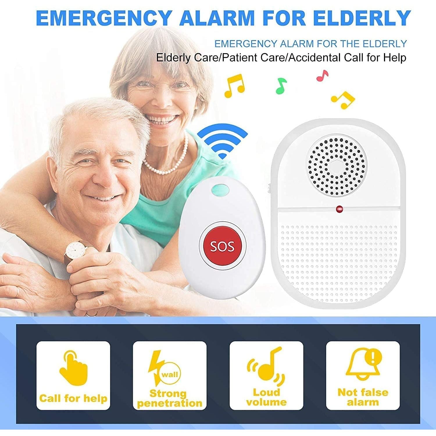 Wireless Caregiver Pager x 2 Call button Pendants - Eldertech NZ
